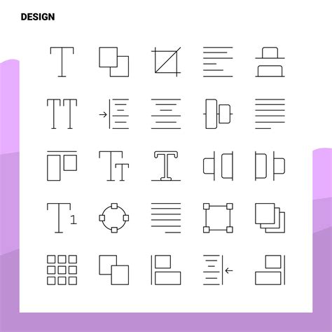 Set Of Design Line Icon Set 25 Icons Vector Minimalism Style Design Black Icons Set Linear