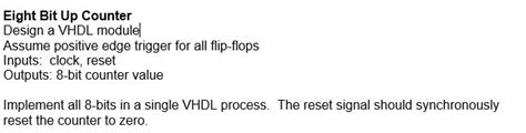 Solved Eight Bit Up Counter Design A Vhdl Module Assume
