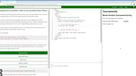 Applied Accessibility Add An Accessible Date Picker Learn Freecodecamp1322 Youtube