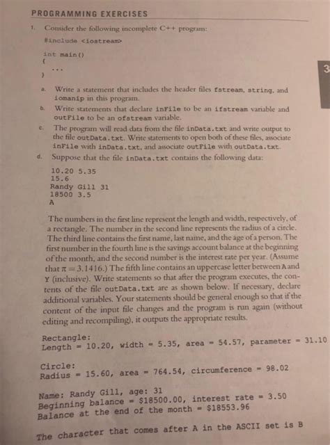 Solved PROGRAMMING EXERCISES Consider The Following Chegg
