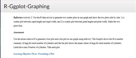 Solved R Ggplot Graphing Reflection Activity 1 Generate A