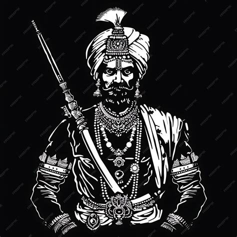 Premium Photo Logo Rajput Warrior With A Khanda Adorned With Jewelry