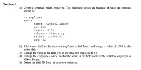 solved problem 4 a create a structure called employee