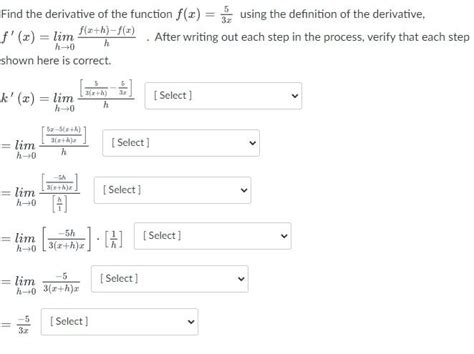 solved find the derivative of the function f x 3x5 using