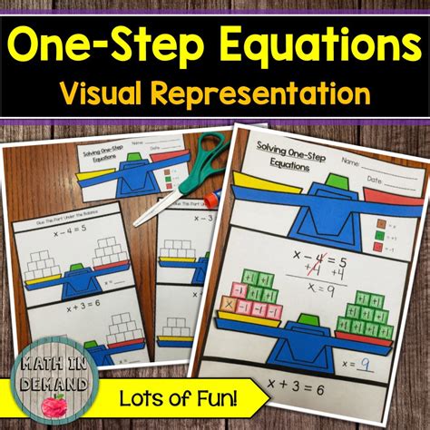 One Step Equations Visual Representation Activity Math In Demand