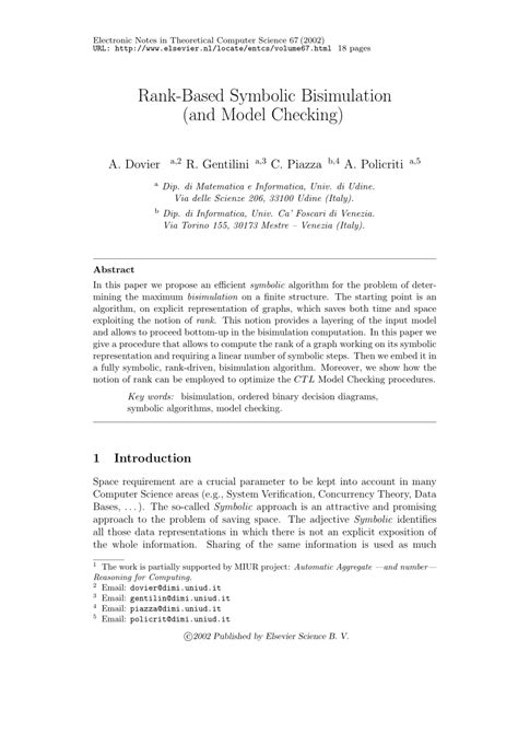 pdf rank based symbolic bisimulation