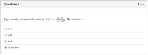 Solved Algebraically Determine The Solution For