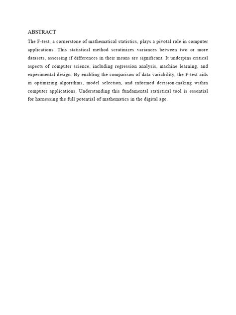 F Test Pdf F Test Analysis Of Variance