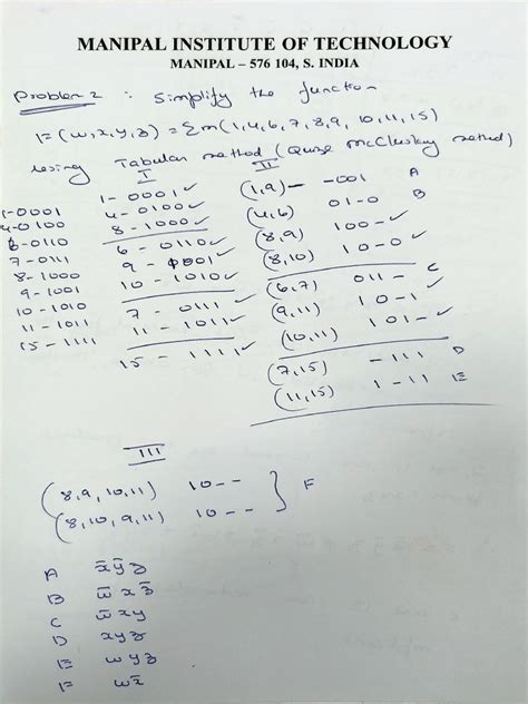 Quine Mccluskey Method Problems Pdf