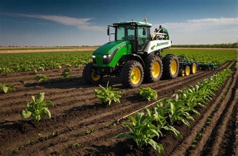 Autonomous Farm Robot In Field Premium Ai Generated Image