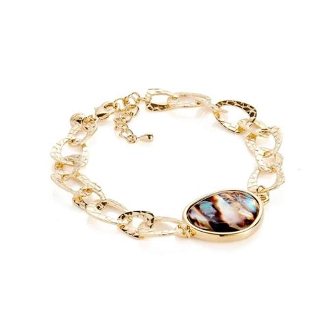 Isle Of Wight Pearl Paua Chain Bracelet