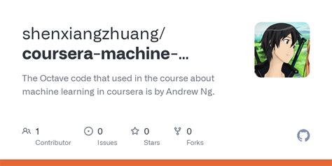 Github Shenxiangzhuangcoursera Machine Learning The Octave Code