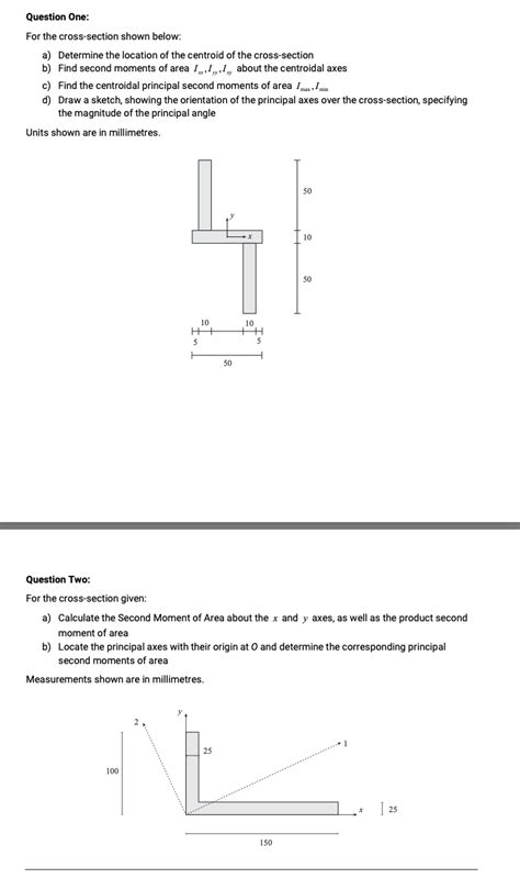 Question One For The Cross Section Shown Below A