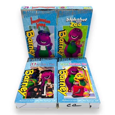 Barney Vhs Lot Classic Collection Imagination Island Outer Space The