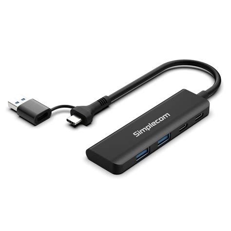 Simplecom CH385 SuperSpeed USB A And USB C 4 Port Combo Hub USB 3 2 Gen 1 2x USB A And 2x USB C