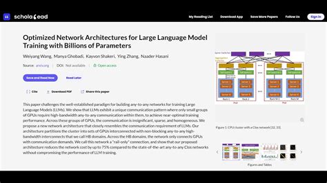 Optimized Network Architectures For Large Language Model Training With Billions Of Parameters