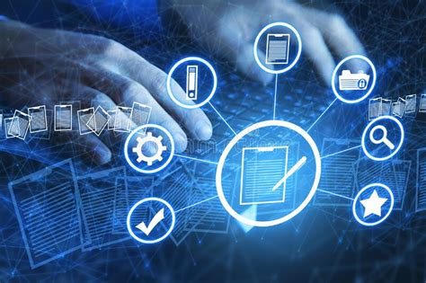 Businessman Using A Computer Keyboard Online Documentation Database