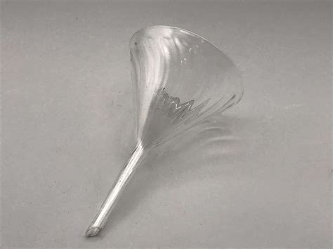 Antique Hand Blown Glass Funnel With Wrythen Bowl 19th Century