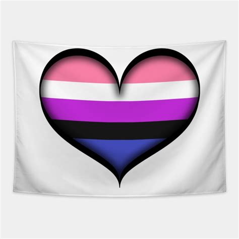 Large Vector Heart In Gender Fluid Pride Flag Colors Gender Fluid
