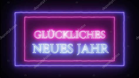 Неоновый знак Glucky с Новым годом на немецком языке 264590226 Ларасток
