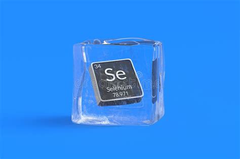 Selenium Se Chemical Element Of Periodic Table In Ice Cube Stock