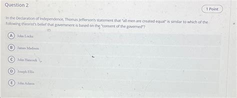 solved question 21 ﻿pointin the declaration of independence