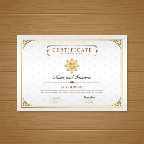 고급 인증서 및 졸업장 디자인 서식 파일 프리미엄 벡터