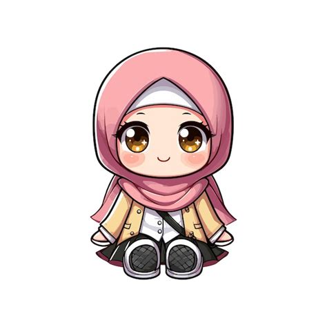 Premium Vector Chibi Hijab Ai Generated Image
