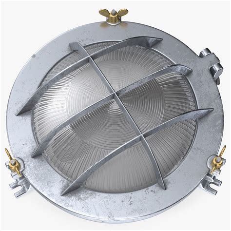 Steel Round Bulkhead Light With Corrugated Glass 3d Model 29 3ds