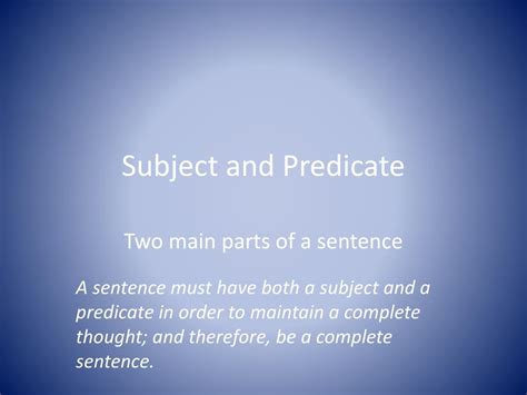 PPT Subject And Predicate PowerPoint Presentation Free Download ID