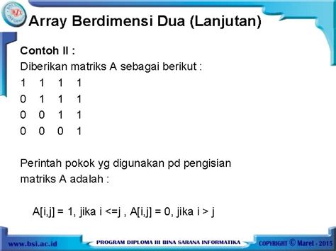 Pertemuan 9 Larik Atau Array Larik Atau Array