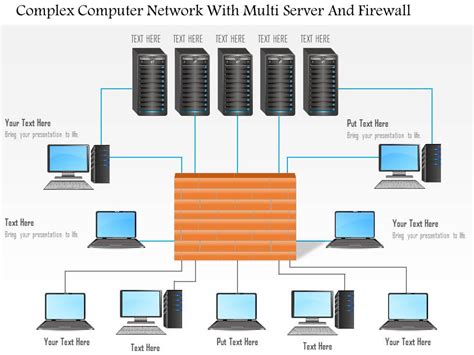 Complex Computer Network With Multi Server And Firewall Ppt Slides Presentation Graphics