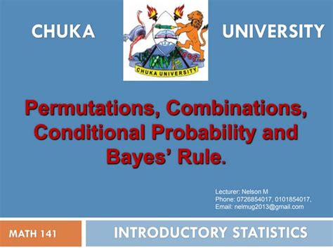 Permutations Combinations Conditional Probability And Bayes Theorempdf