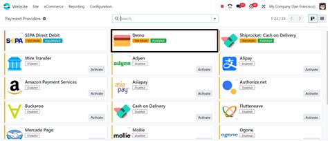 How To Configure Payment Providers And Payment Methods On The Odoo 17 Website