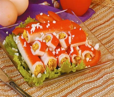 Фаршированные крабовые палочки
