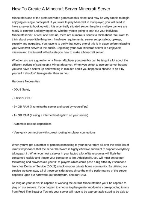 How To Create A Minecraft Server Minecraft Servergdsiypdfpdf Docdroid