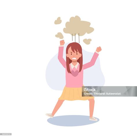 감정적인 어린 아이 개념 공격적인 행동을 하는 화난 아이 화를 내는 좌절한 아이 플랫 벡터 만화 그림 감정에 대한 스톡 벡터 아트 및 기타 이미지 Istock