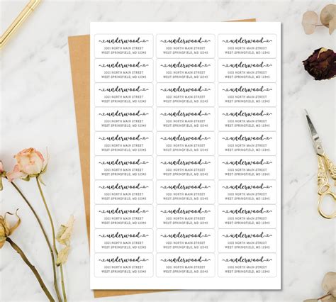 Return Address Labels Custom Personalized Label Calligraphy Etsy
