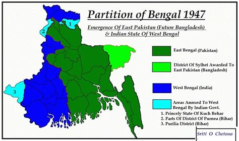 Various Partition Maps Of Bengal 1905 1947 Sriti O Chetona