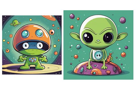 Cute Aliens Art Pack 2 Graphic By Deadly Nightshade Designs · Creative