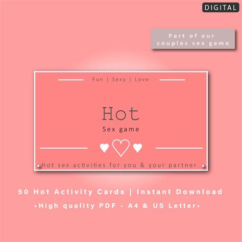 Hot Sex Activity Cards Instant Digital Download Christmas Etsy