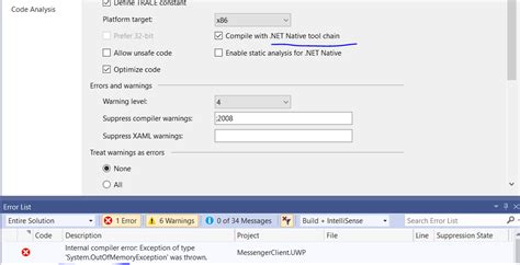 Outofmemoryexception Thrown When Build App With Net Native Tool Chain Enabled · Issue 8214