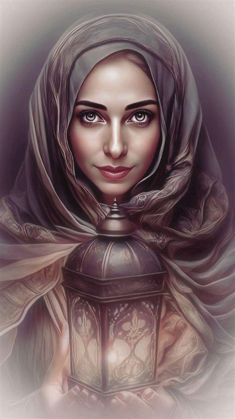 فتاة تحمل فانوس رمضان Pin Up Girls Ramadan