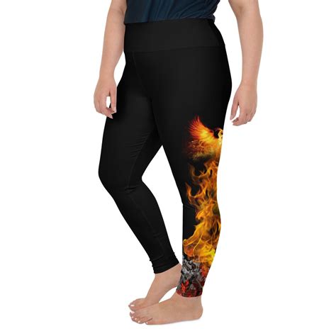 Pheonix Rising Leggings Fire Flame Leggings Plus Size Leggings Yoga