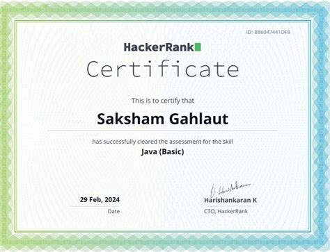 Saksham Gahlaut On Linkedin Hackerrank Certification Continuouslearning