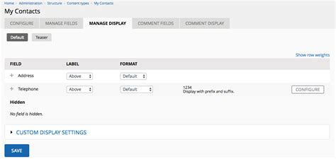 Content Display Settings Documentation