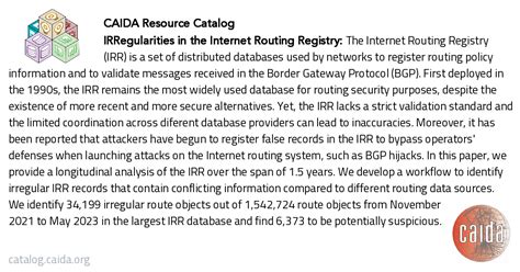 Caida Resource Catalog
