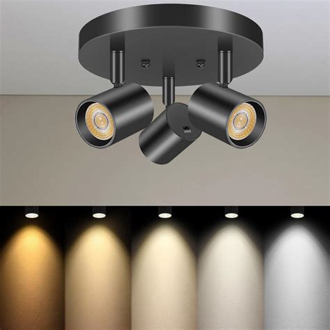 Vanoopee 5 Color 3 Light Led Ceiling Spot Light Indoor Flush Mount