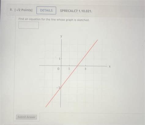 Solved Find An Equation For The Line Whose Graph Is Chegg