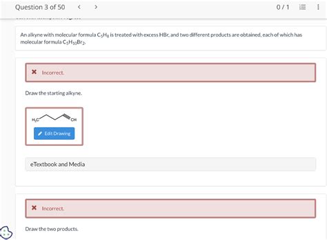 Solved An Alkyne With The Molecular Formula C6h10 Was